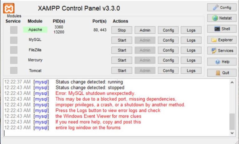 Safe Method For Resolving The Error Mysql Shutdown Unexpectedly 8281